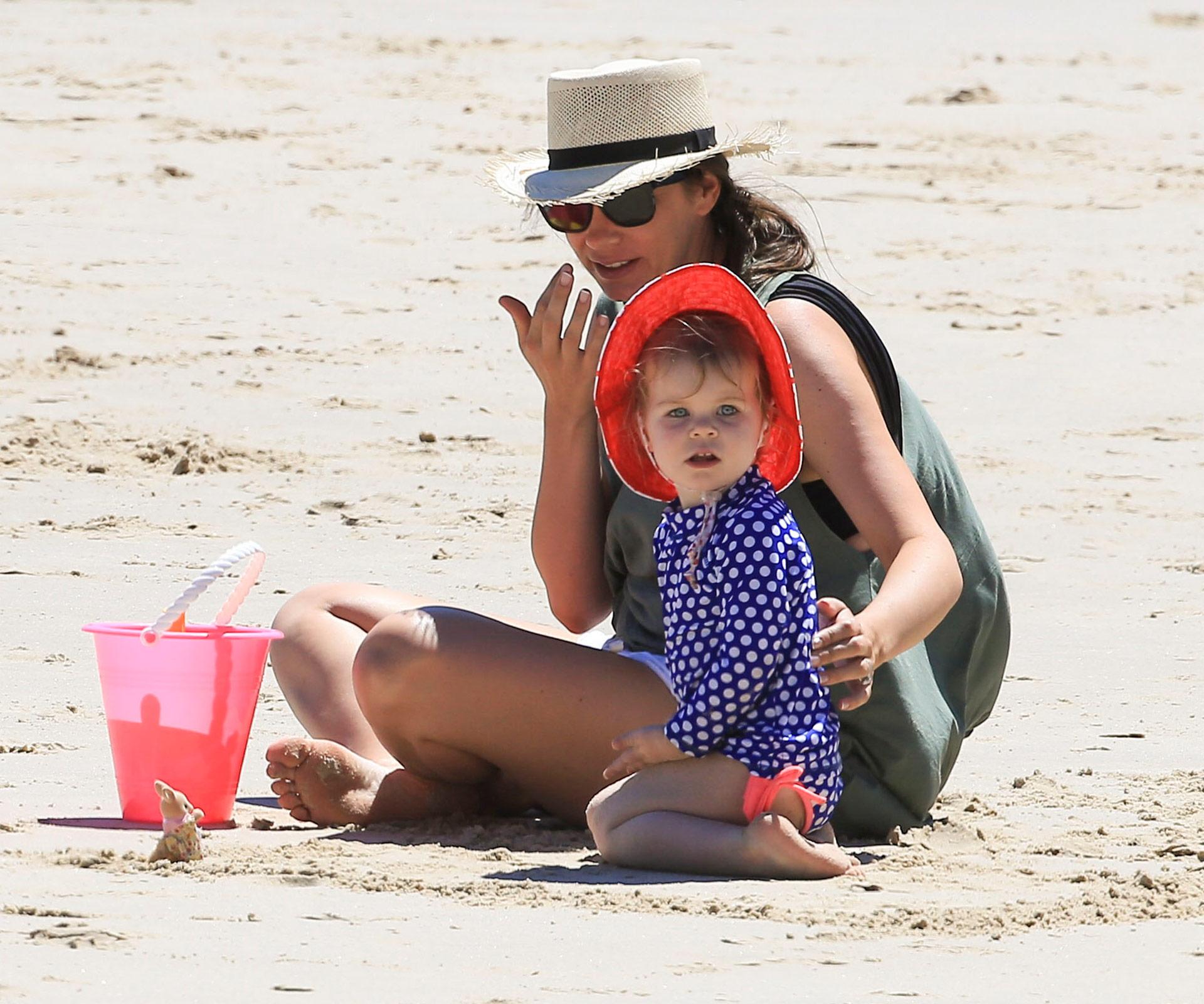 Tom Williams and Rachel Gilbert's family beach day