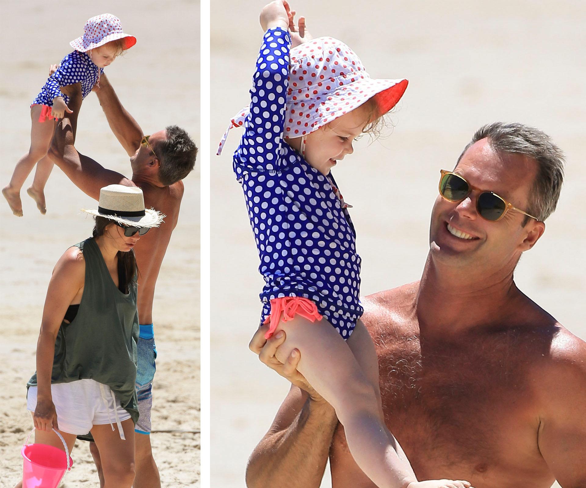 Tom Williams and Rachel Gilbert's family beach day