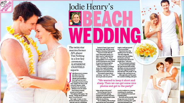 Jodie Henry's beach wedding