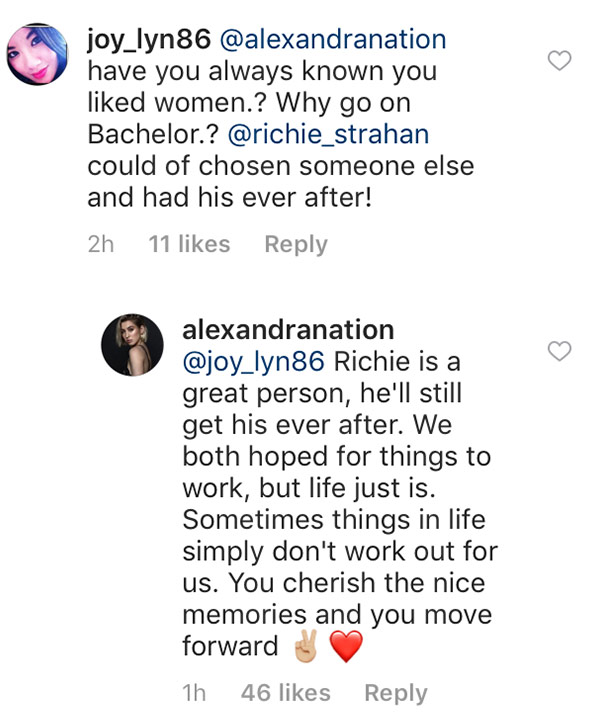 Alex Nation breaks her silence on Richie Strahan split