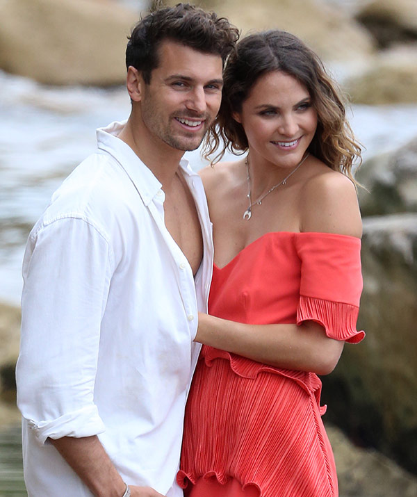 The Bachelor Matty J Laura Byrne Buster dog photo shoot