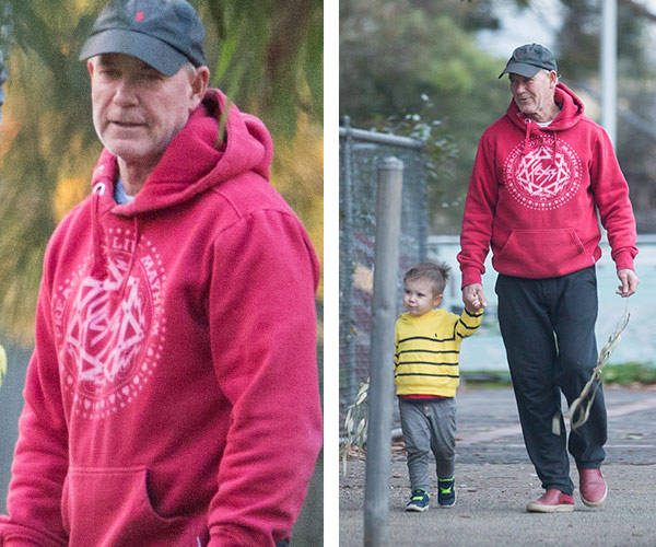 Gary Sweet heads to the park with son Frederic