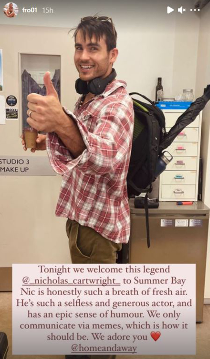 Home and Away stars welcome their newest cast member Nicholas Cartwright