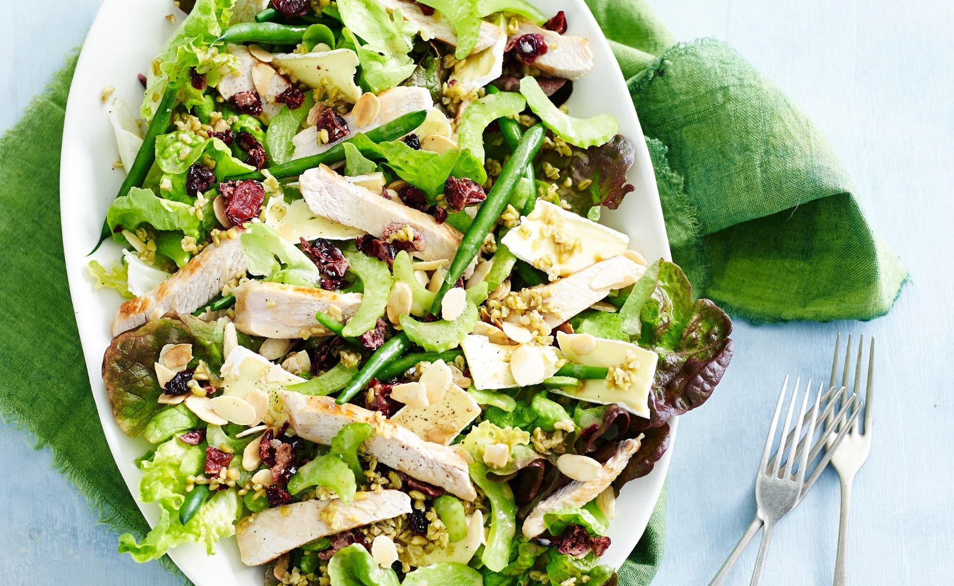 Turkey, cherry & almond salad recipe